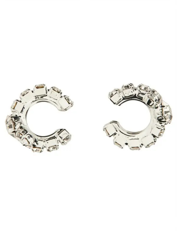Magda Butrym Crystal Hoop Earrings - Silver
