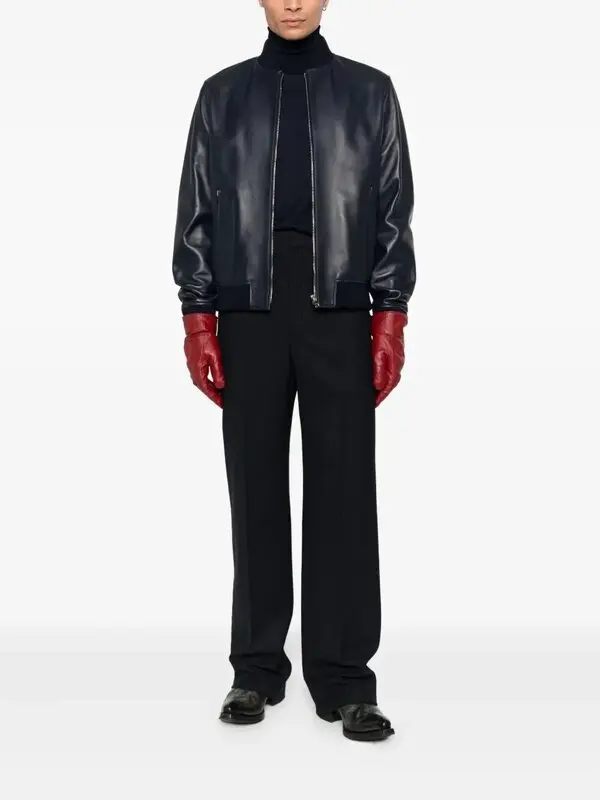 Saint Laurent Wool Tailored Wide Leg Trousers - Multicolor