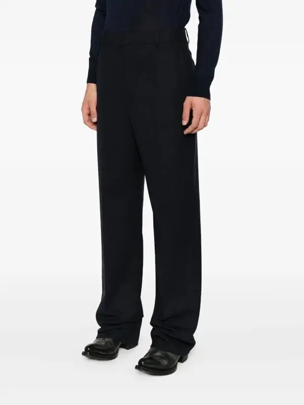 Saint Laurent Wool Tailored Wide Leg Trousers - Multicolor