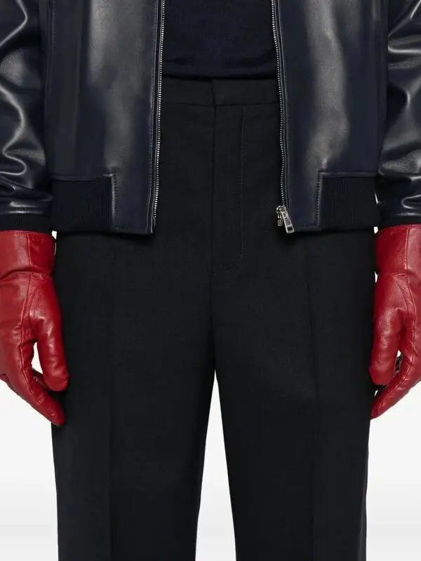 Saint Laurent Wool Tailored Wide Leg Trousers - Multicolor