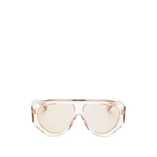 Gucci Aviator Sunglasses With Patterned Logo - Cream