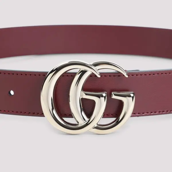 Gucci Gg Gold Buckle Leather Belt