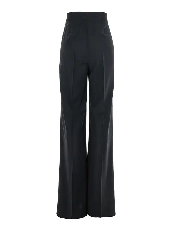 Max Mara Wool Wide Leg Pants - Black