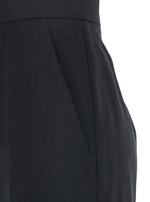 Max Mara Wool Wide Leg Pants - Black