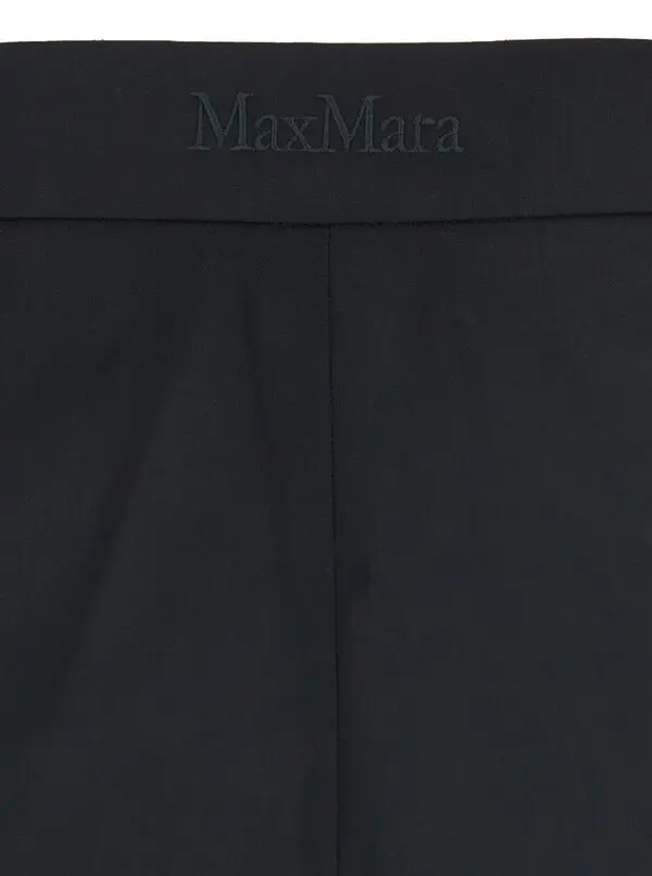 Max Mara Wool Wide Leg Pants - Black