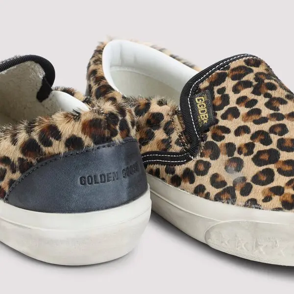 GOLDEN GOOSE Leopard Print Slip-on Sneakers
