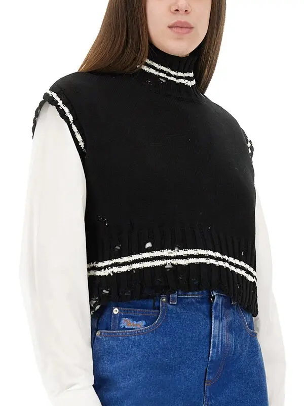 Marni Cropped Cotton Knit Vest