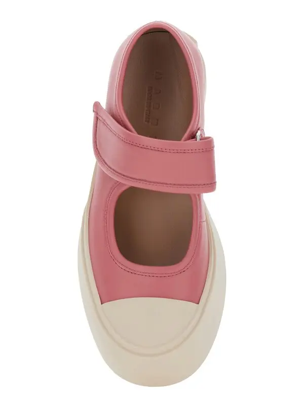 Marni Mary Jane Leather Sandals With Touch-strap Closure - Multicolor