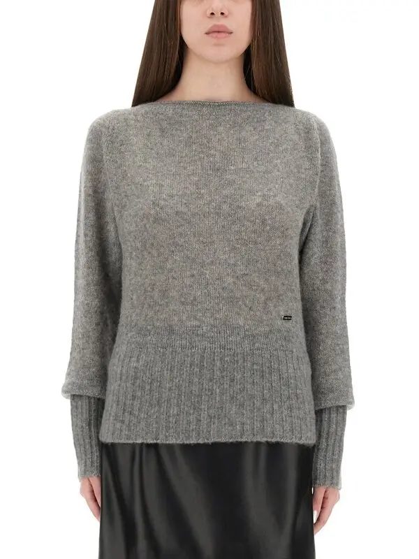 TOM FORD Boat-neck Fine Knit Sweater - Gray