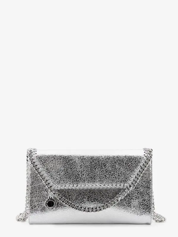 Stella McCartney Falabella Metallic Fabric Crossbody Bag - Silver