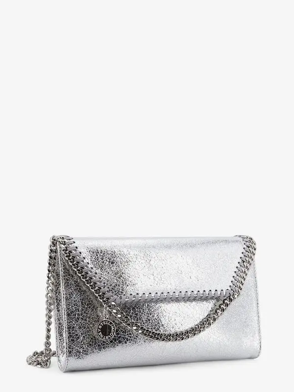 Stella McCartney Falabella Metallic Fabric Crossbody Bag - Silver