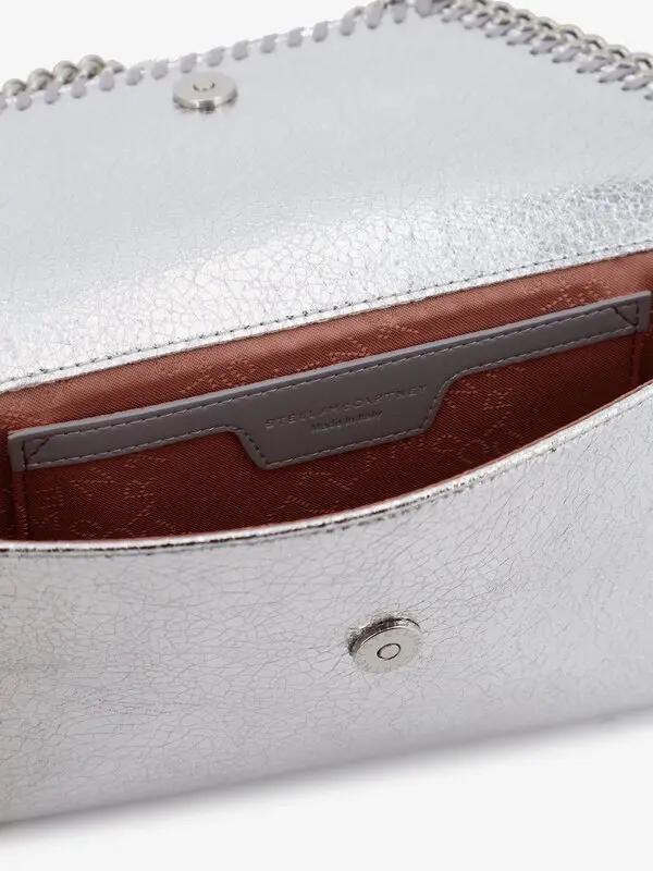 Stella McCartney Falabella Metallic Fabric Crossbody Bag - Silver