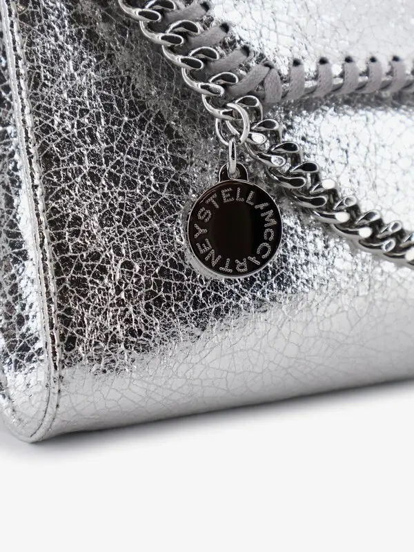 Stella McCartney Falabella Metallic Fabric Crossbody Bag - Silver