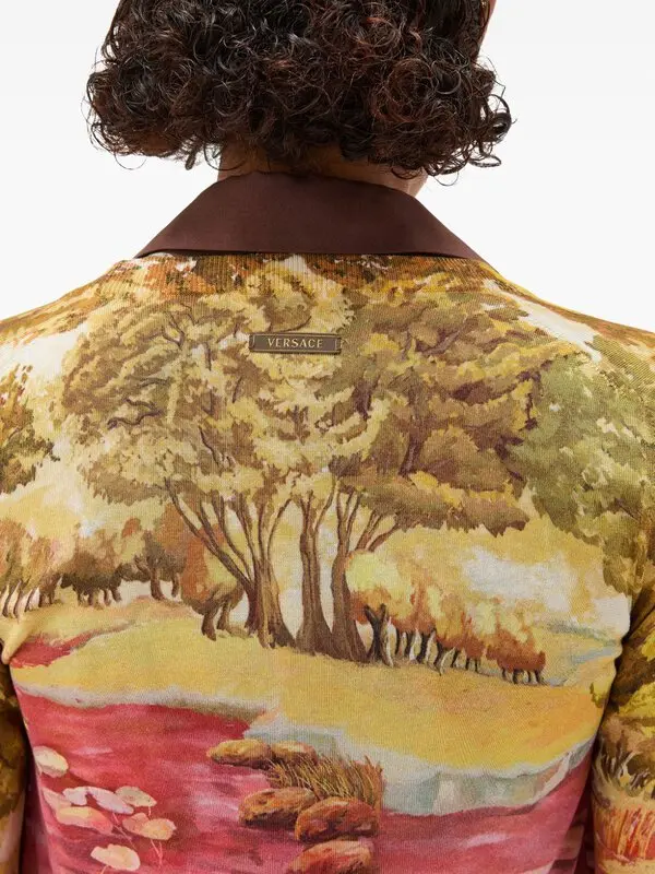 Versace Printed Silk Cardigan - Multicolor