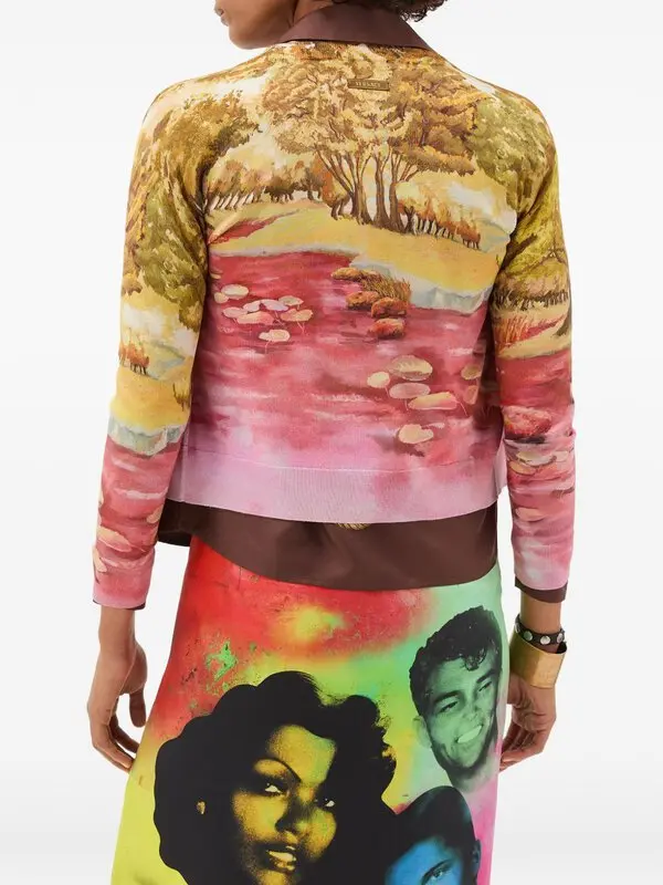 Versace Printed Silk Cardigan - Multicolor