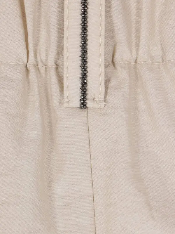 Brunello Cucinelli Cotton Blend Trousers With Monili Detail