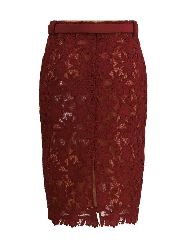 SELF-PORTRAIT Guipure Lace Midi Skirt