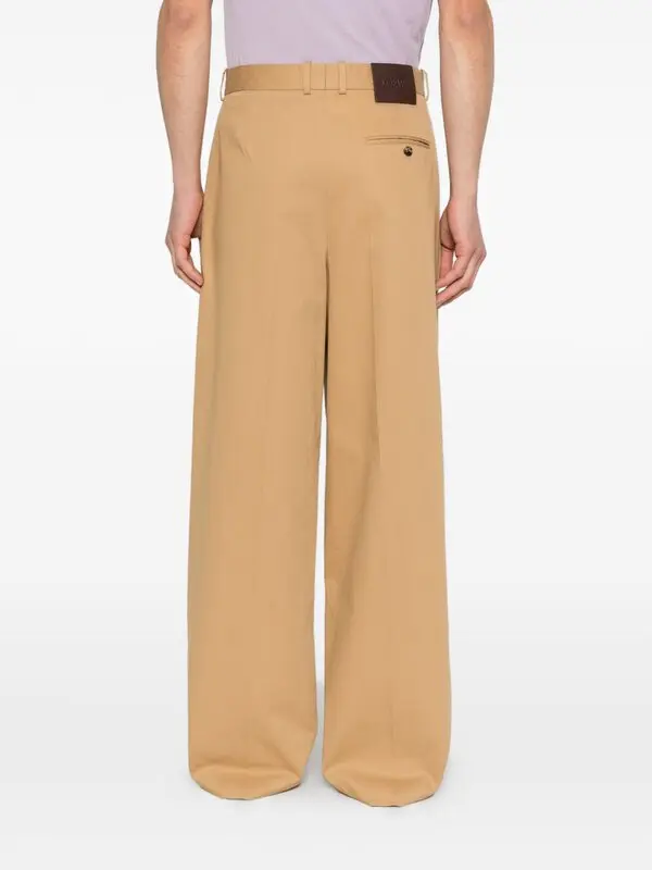 Loewe Cotton Trousers With Pleats And Belt Loops