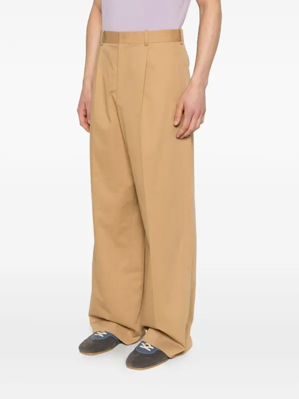Loewe Cotton Trousers With Pleats And Belt Loops