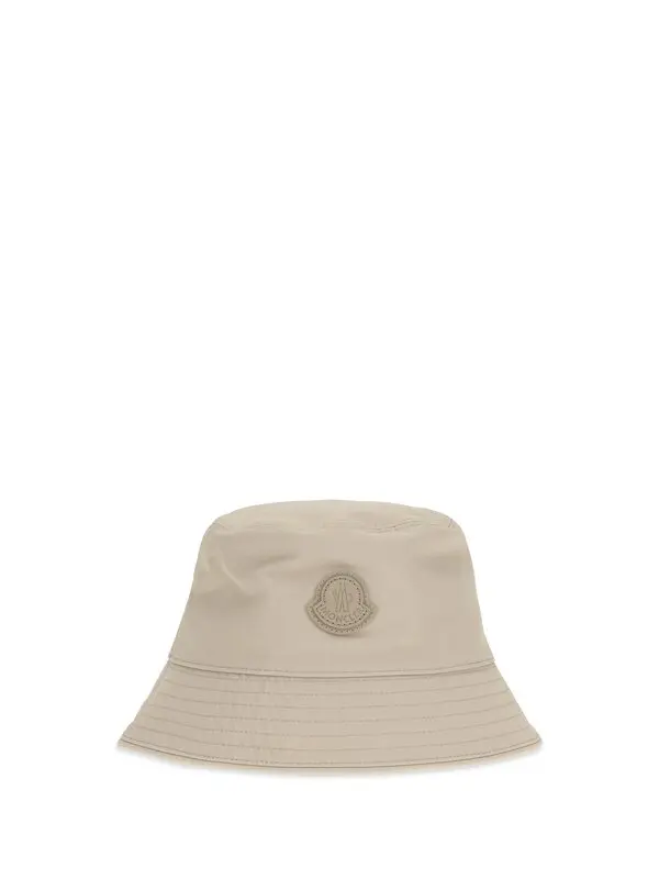 Moncler Cotton And Nylon Bucket Hat - Cream