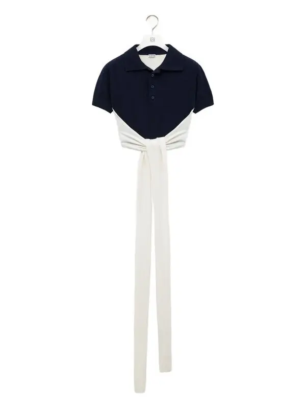 Loewe Wool And Cashmere Polo Shirt With Contrasting Tie Detail - Multicolor