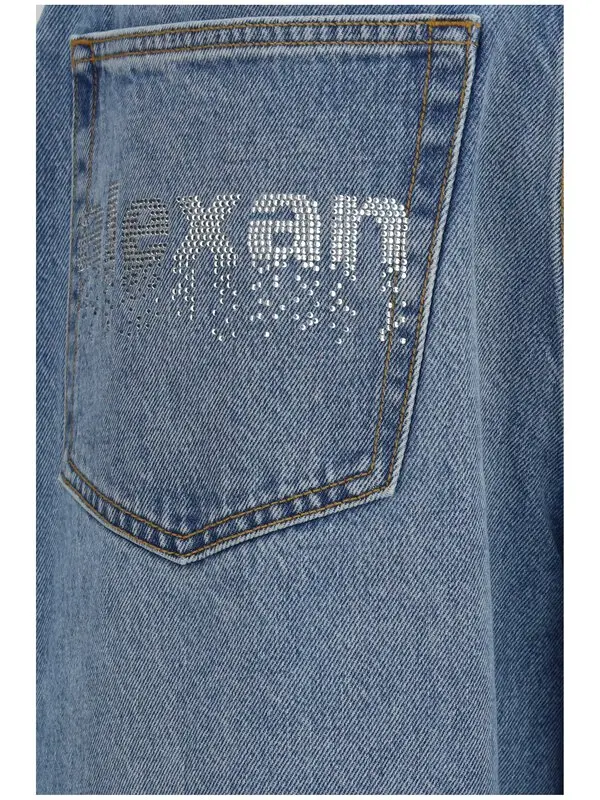 Alexander Wang Crystal Embellished Balloon Jeans - Blue