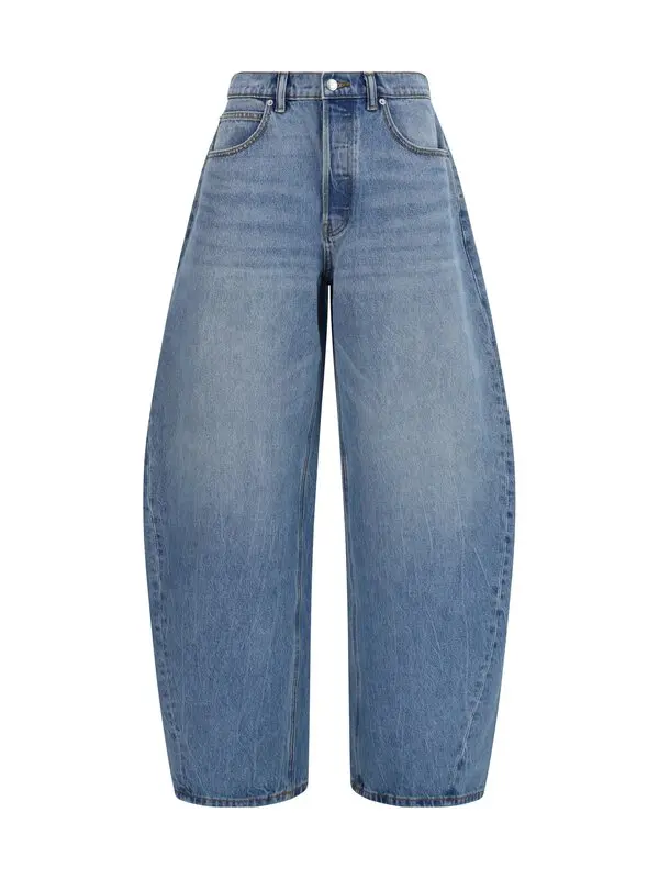 Alexander Wang Crystal Embellished Balloon Jeans - Blue