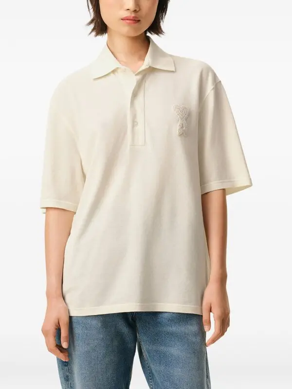 AMI Paris De Coeur Cotton Polo Shirt - Multicolor