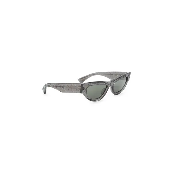 Gucci Cat Eye Sunglasses With Embossed Gg Pattern - Gray