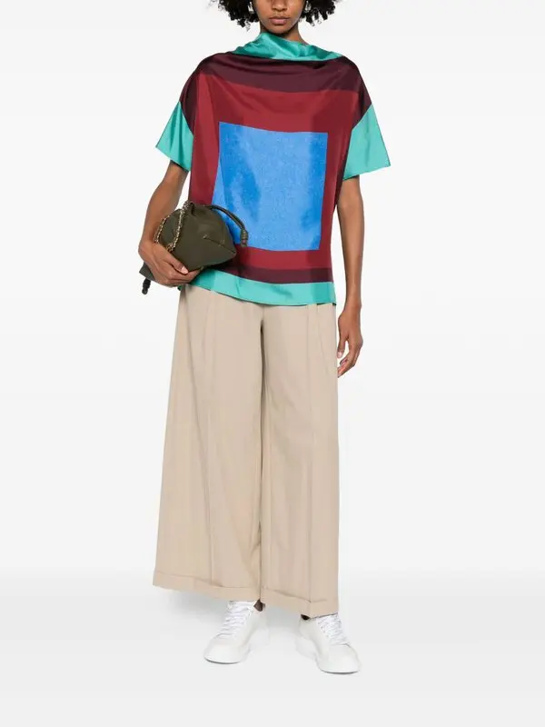 Loewe Printed Silk Short Sleeve Top