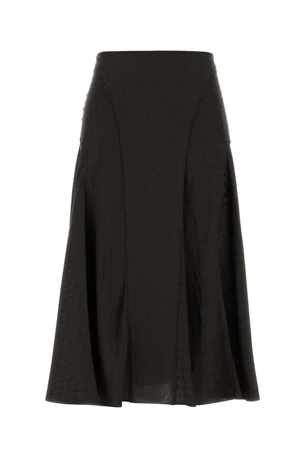 Fendi Embroidered Silk Skirt