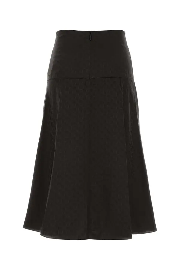 Fendi Embroidered Silk Skirt
