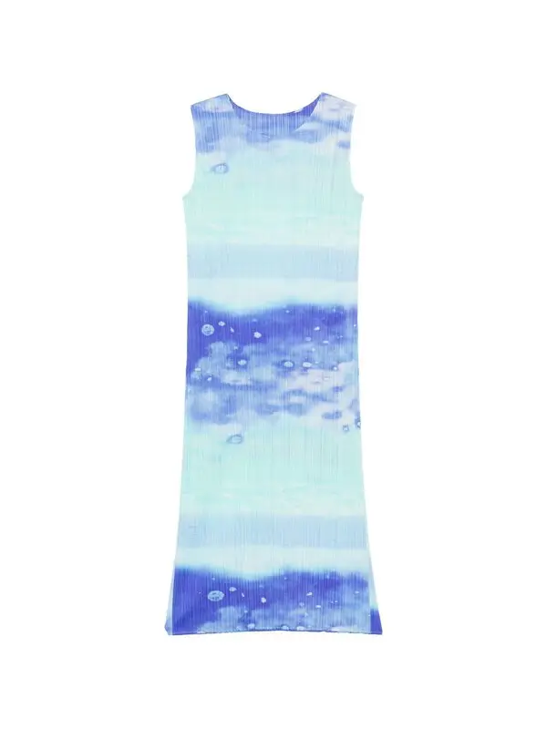 Issey Miyake Pleated V-neck Dress - Multicolor