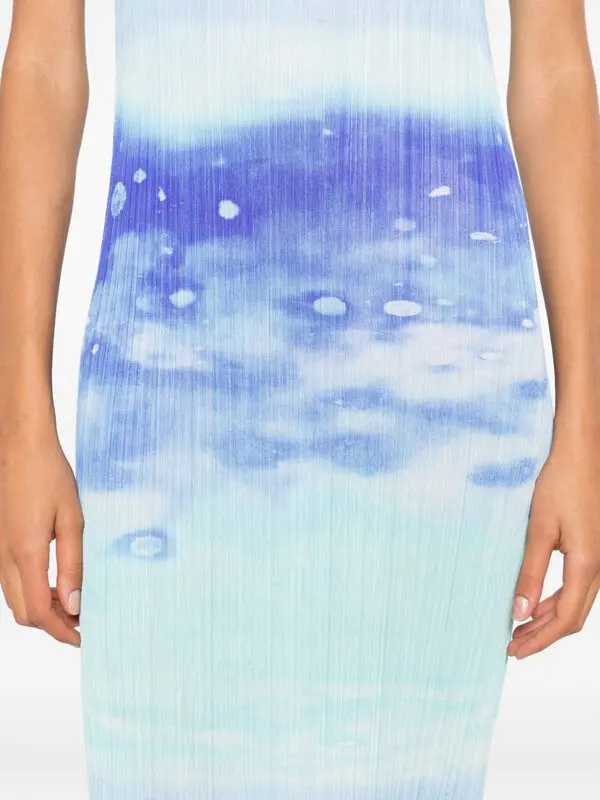 Issey Miyake Pleated V-neck Dress