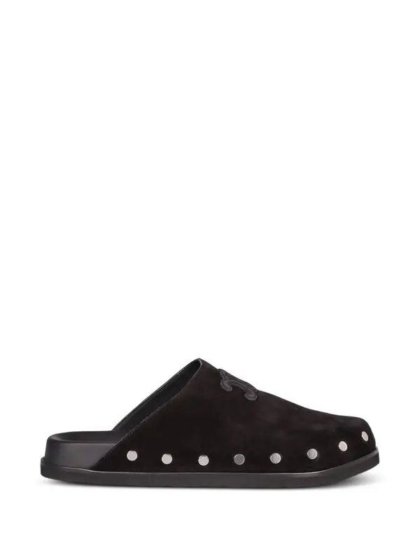 Celine Triomphe Suede Leather Slippers