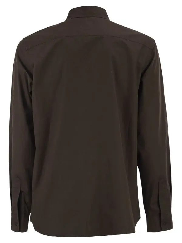 A.p.c. Cotton Utility Shirt With Patch Pockets - Brown