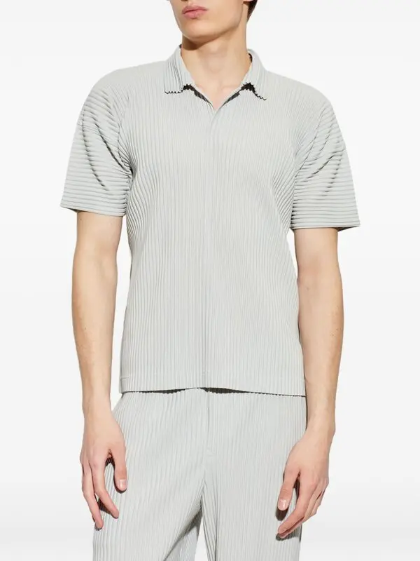 Issey Miyake Pleated Polo Shirt - Multicolor