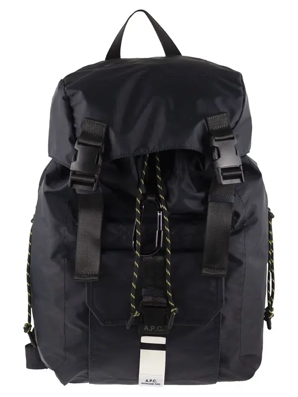 A.p.c. Technical Nylon Backpack With Flap Closure - Blue