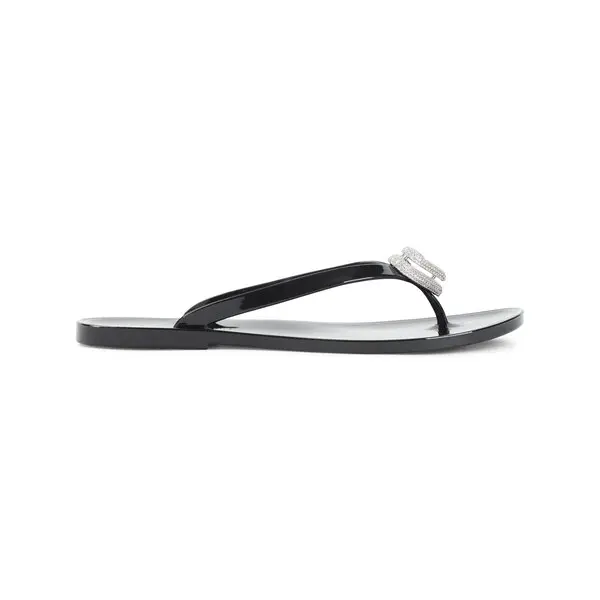 Mach & Mach Double Heart Pvc Sandals - Black
