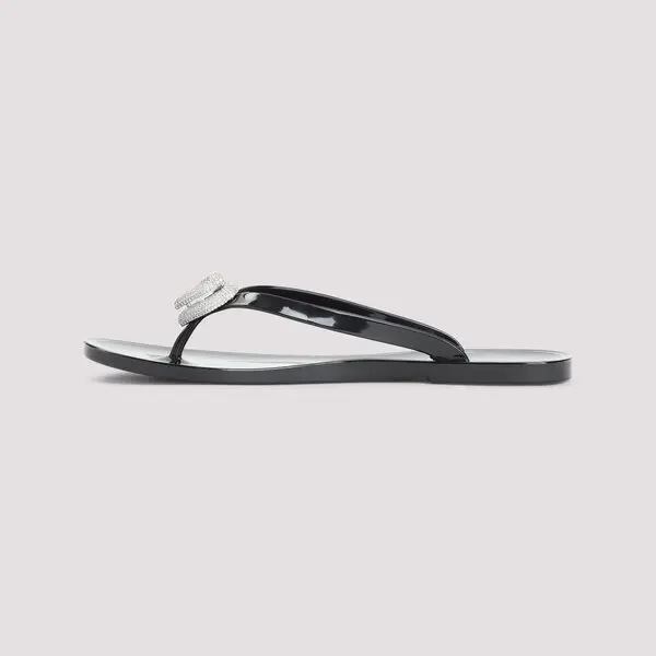 Mach & Mach Double Heart Pvc Sandals - Black