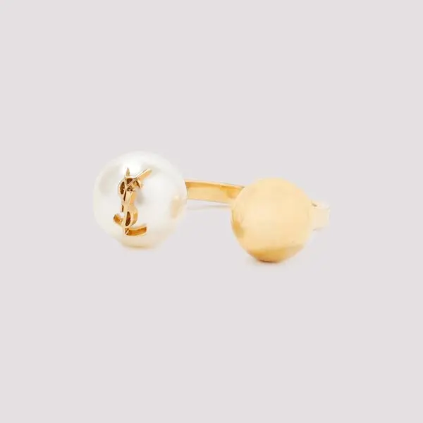 Saint Laurent Logo Pearl Ring