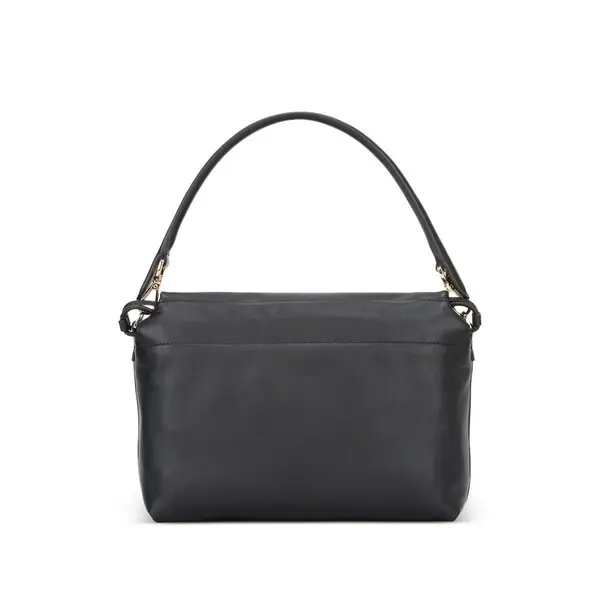Fendi Leather Shoulder Bag With Gold-tone Hardware - Black
