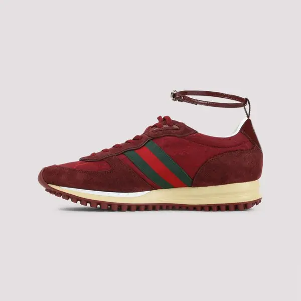 Gucci Nora Suede And Nylon Sneakers - Red