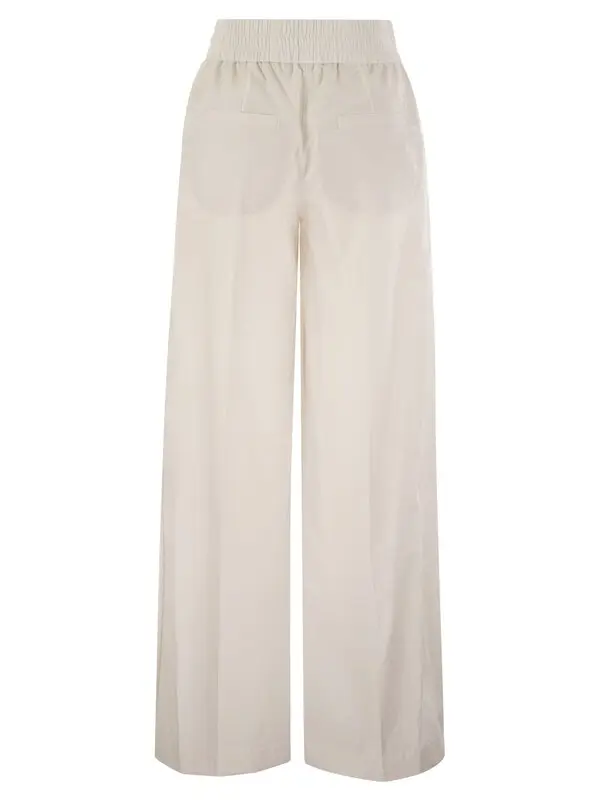 Brunello Cucinelli Loose Fit Cotton Trousers - Cream