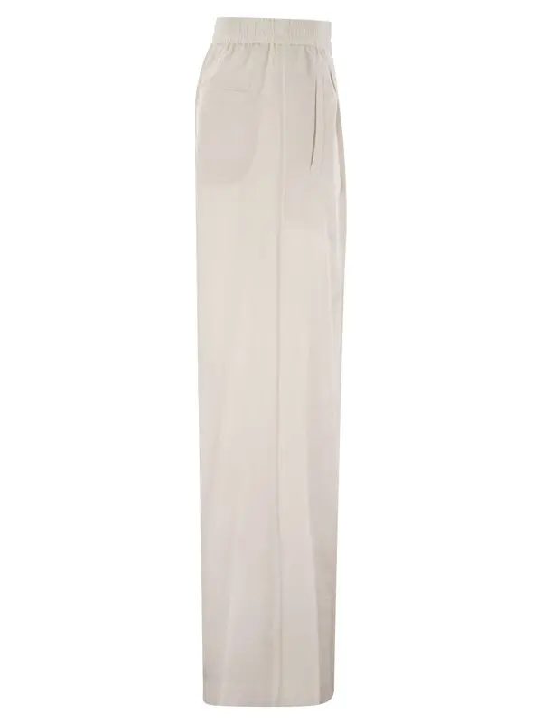 Brunello Cucinelli Loose Fit Cotton Trousers - Cream