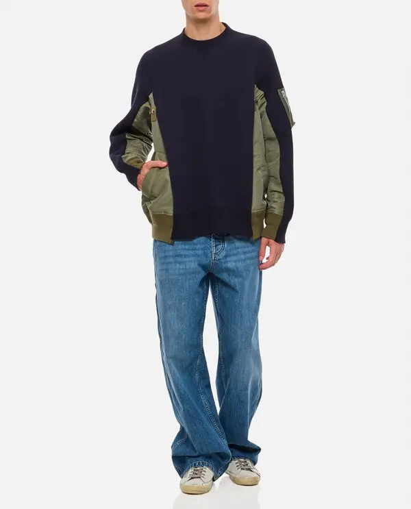 Sacai Sponge Sweat X Nylon Twill Pullover