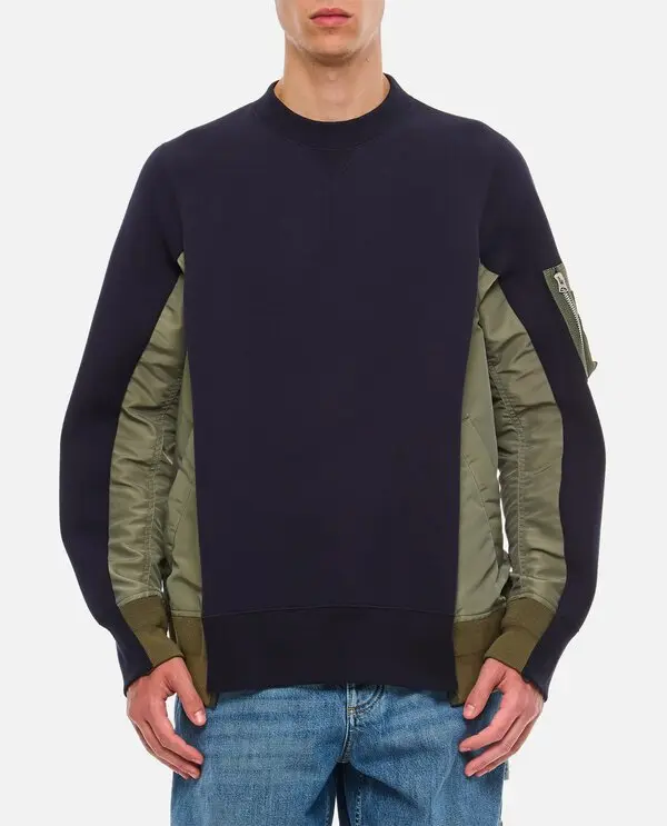 Sacai Sponge Sweat X Nylon Twill Pullover - Multicolor