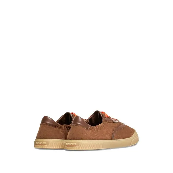Moncler Suede Lace-up Trainers - Brown
