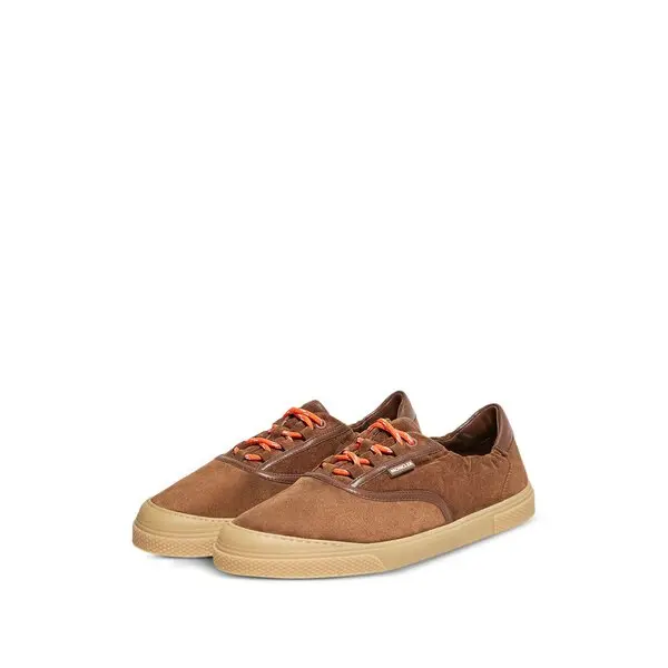Moncler Suede Lace-up Trainers - Brown