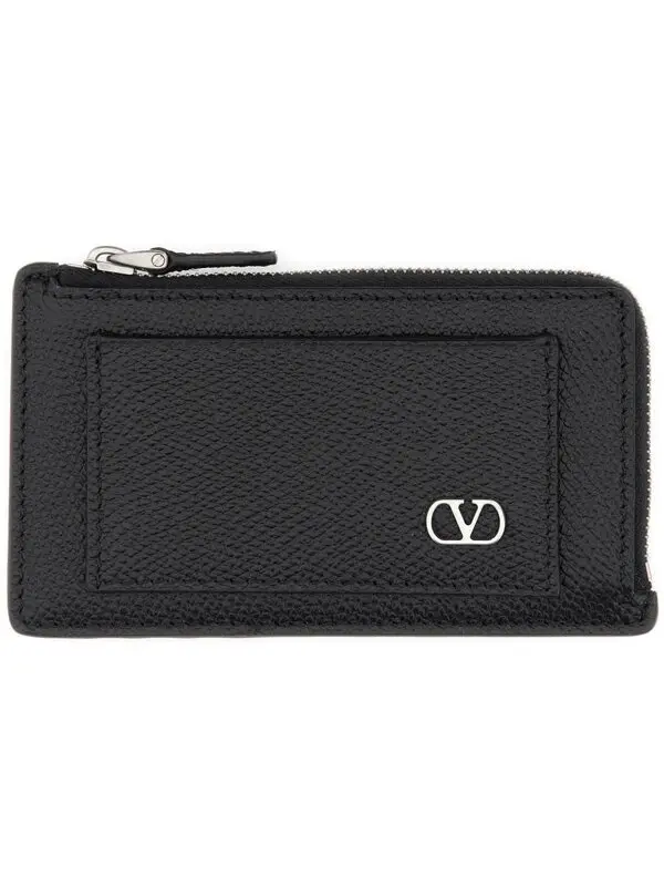 Valentino Garavani Vlogo Signature Leather Coin Purse